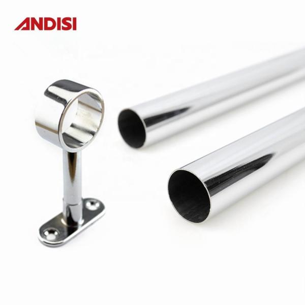 Quality Adjustable Zinc Alloy Closet Rod Support Bracket for 25mm Round Wardrobe Hanging Tube for sale