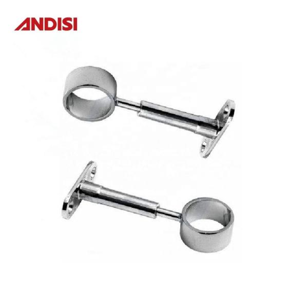 Quality Adjustable Zinc Alloy Closet Rod Support Bracket for 25mm Round Wardrobe Hanging for sale