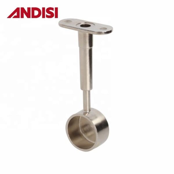 Quality Adjustable Zinc Alloy Closet Rod Support Bracket for 25mm Round Wardrobe Hanging for sale