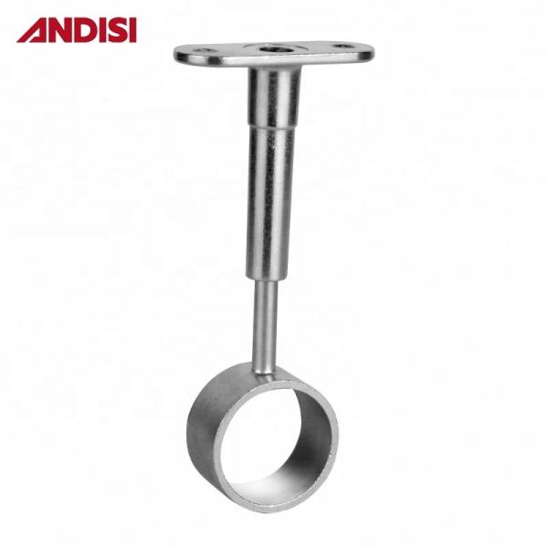 Quality Adjustable Zinc Alloy Closet Rod Support Bracket for 25mm Round Wardrobe Hanging for sale
