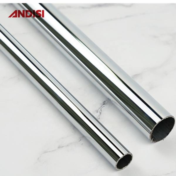 Quality 25mm 30mm 50mm Chrome Plated Wardrobe Tube Iron Closet Hanging Rail Rod for Clothes for sale