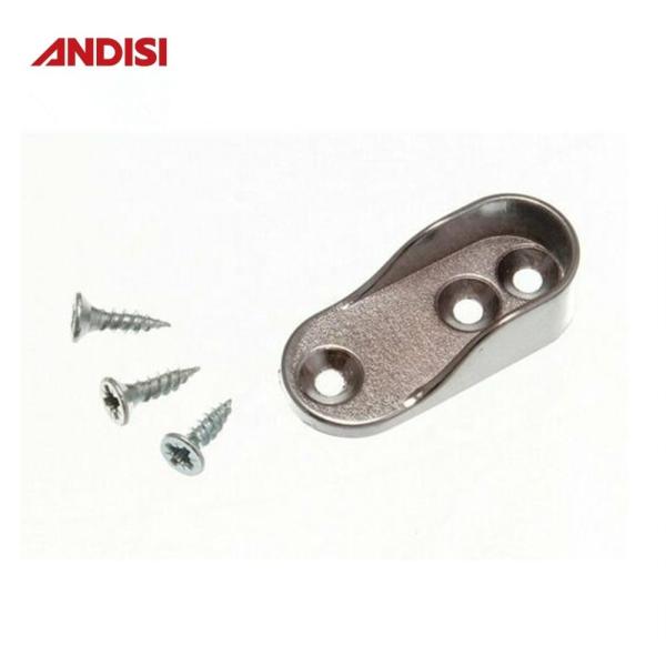 Quality Modern Zinc Alloy Oval Closet Rod Clothes Hanging Rail Bracket Tube Support for for sale
