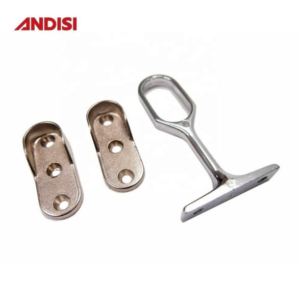 Quality Modern Zinc Alloy Oval Closet Rod Clothes Hanging Rail Bracket Tube Support for for sale