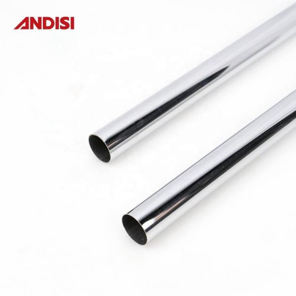 Quality 16-50mm Chrome Steel Tube Cloth Hanging Rail for Wardrobe Sleek Metal Round Closet Rod for sale
