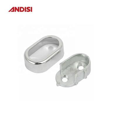Cina Pignone di spessore in lega di zinco flange armadio tubo di supporto per 30x15mm bastoncini di abbigliamento in vendita