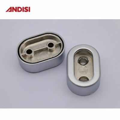 Cina Pignone di spessore in lega di zinco flange armadio tubo di supporto per 30x15mm bastoncini di abbigliamento in vendita