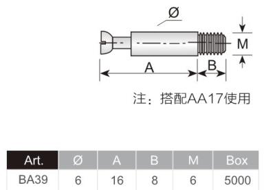 Cina 10mm Cam Bolt e M6 Dowel Connector per mobili per Home Office in vendita