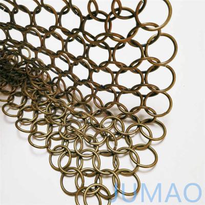 China Buitenste Bronzen Ring Mesh Gordijn Kettengordel 18mm Hoge Sterkte Te koop