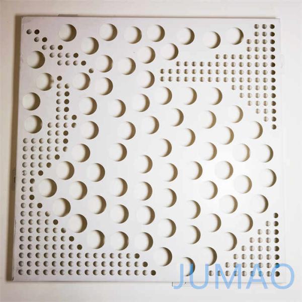 White Perforated Metal Screen Steel Plate Ceiling Aluminum Alloy Round Holes