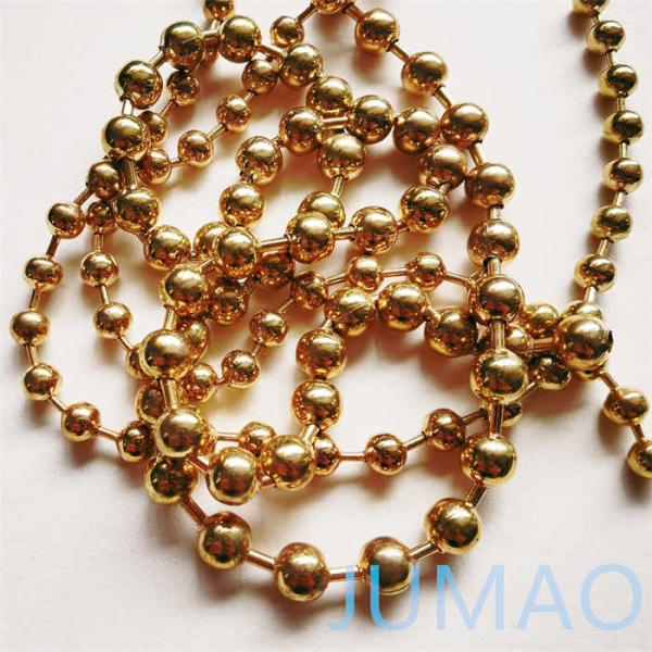 Quality Gold Stainless Steel Metal Bead Ball Curtains Chain For Architectural for sale