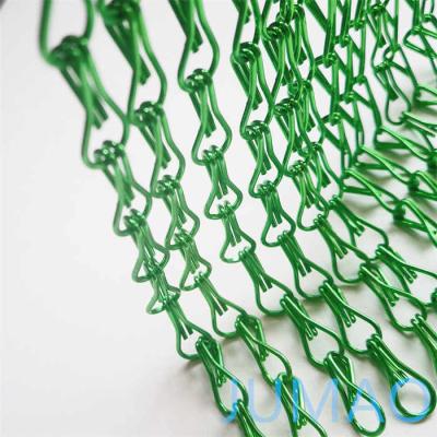 China Groene douche metalen keten schakel gordijnen plafond parallel recht Te koop