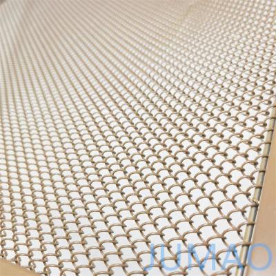China Custom Mesh Screen Divider Architectonisch Geweven Metalen Mesh Champagne Gold Te koop