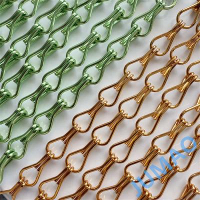 China Cortinas de ligação de cadeia de metal personalizáveis em integração estética dourada e verde à venda