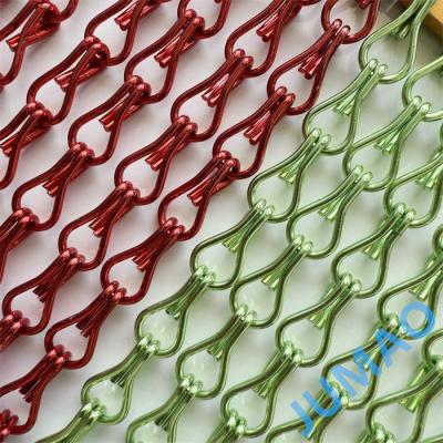 China Cortinas de ligação de cadeia de metal alternativas V Fold ou Flat Hanger Track em verde e vermelho à venda