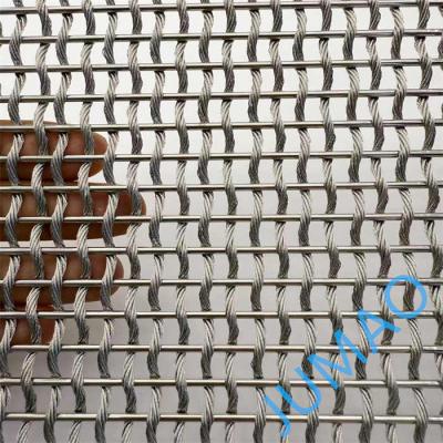 China Building Facades Stainless Steel Woven Decorative Meshes Made By Rope And Rod for sale