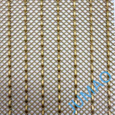 China Small Opening Rate Golden Coated Decorative Wire Mesh With Special Hole Design for sale