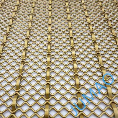 China Small Opening Rate Golden Coated Decorative Wire Mesh With Special Hole Design for sale