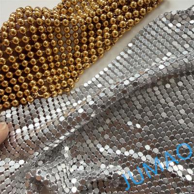China Metal Sequin Curtains with 10 mm Diameter Sequins on Lightweight Mesh in Reflective Silver Gold for sale