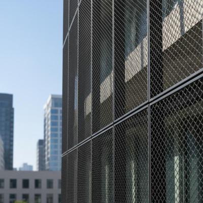 China Black Mesh Cladding Panels Wire screen Architectural Construction Facades for sale