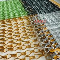China Customizable Aluminum Chain Link Curtain 10mm Oval 100cm Width Lightweight 2.5kg for sale
