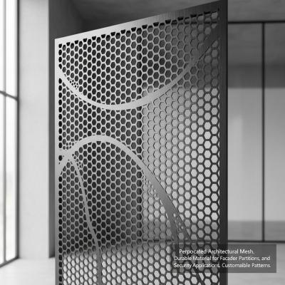 China Perforated Architectural Mesh Durable Material for Facades Interior Partitions and Security Applications Customizable Patterns for sale