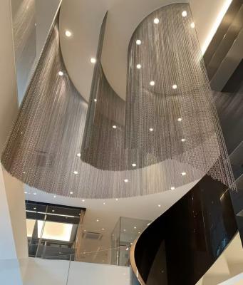 China 12*24 Mesh Material Metal Chain Link Curtains Dynamic Effect With Excellent Light Permeability for sale
