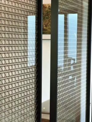China High Transparency Glass Laminated Metal Mesh With Multiple Mesh Styles Available for sale