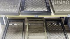 Multiple types of woven metal mesh in sample room