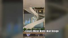 Modern Stainless Steel Mesh Water Wall Installation