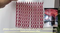 Dual Hook Metal Curtain in Red – Live Footage