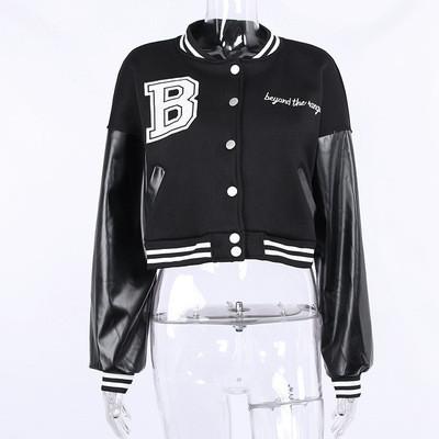 Cina Le donne superiori del rivestimento della squadra di college del raccolto della rappezzatura del ricamo della lettera di Tracksuits cadono cappotto di grande misura casuale di baseball di sport dell'inverno Y2k in vendita