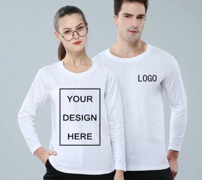 Cina Il logo su misura longT-camicia superiore in bianco calda delle donne degli uomini di vendita che stampa l'etichetta privata del heatransfer su misura ha accettato tutto il logo in vendita