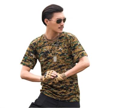 中国 カムフラージュは急に人の夏の速い乾燥のTシャツの屋外の体育の衣類の戦術的なTシャツにスリーブを付けた 販売のため