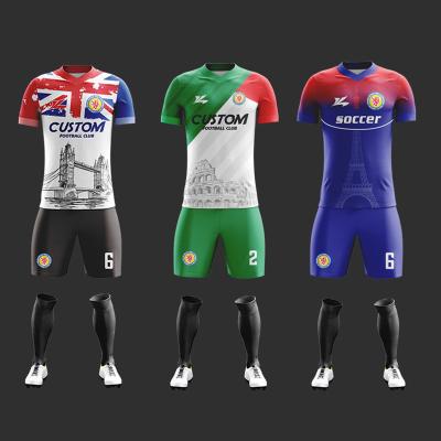 Cina Ragazzi dell'insieme di calcio del ODM dell'OEM su misura quantità ed uomini dei bambini delle ragazze lunghi e brevi partite di football americano del jersey della manica che preparano l'uniforme del gruppo in vendita