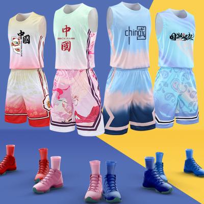 Cina Jersey sciolto asciugantesi rapido dello studente del vestito del gruppo di addestramento della stampa di sport della maglia del logo degli uomini del vestito del vestito di pallacanestro della stampa del gioco su ordinazione del modello in vendita
