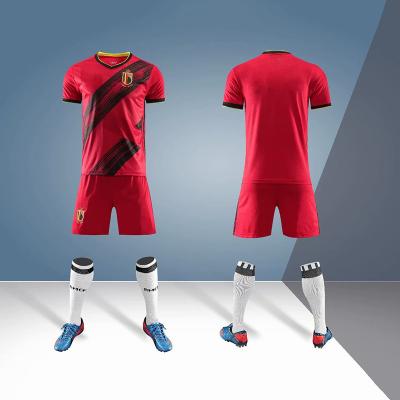 China 2021 2022 MOQ bajos baratos modificar el traje uniforme del jersey para requisitos particulares de fútbol del equipo del logotipo del fútbol de las camisas retras de la ropa en venta