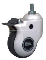 China E5744-77 Diameter 100mm Diameter Threaded Brake TPU Medical Caster for sale