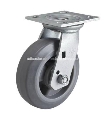 中国 Edl 350kg プレート スウィーブル TPE キャスター 6mm 厚さ 7016-56 重用用途 販売のため