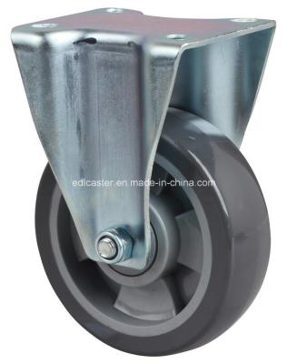 China Edl Medium 4mm Dikte 100mm Diameter Rigid PU Caster 6404-76 voor materiaalbehandeling Te koop