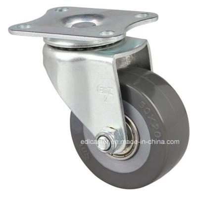 Cina 40 kg Grigio Spessore 2 mm Edl Mini Plate Swivel PU Caster 2612-76 per l'applicazione di Caster in vendita