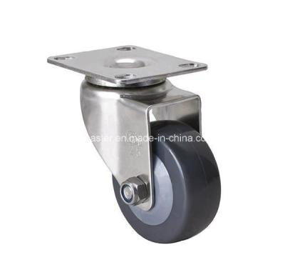 China Placa de aço inoxidável giratório PU Caster S34125-74 2,5 