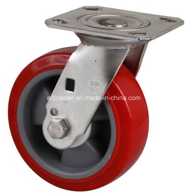 Cina 270 kg carico massimo piastra in acciaio inossidabile TPU girevole Caster S7116-85 6 