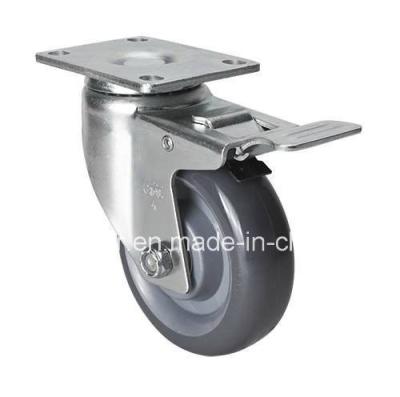 中国 Edl 中等4インチプレートブレーキ PUキャスター5024-76 最大負荷150kgとボールベアリング 販売のため