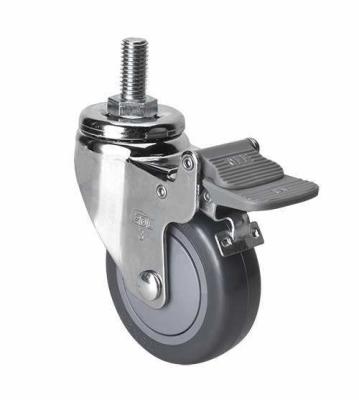 中国 80kg グレー PU カスター エドル クロム 3