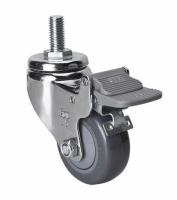 China Customized 80kg Threaded Brake PU Caster 2.5