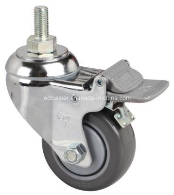 China 130 kg de travagem com rosca PU Caster 5743-77 Incluindo rolamento de esferas à venda