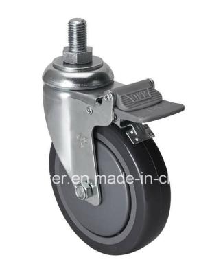 China Personalização em Edl 130kg Threaded Brake Caster PU Z5745-77 para Edl de trabalho médio à venda