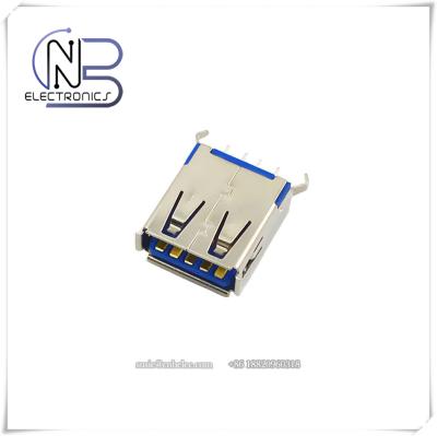 China Waterproof 90 degree DIP 9 pins solder UL94V-0 type A Female 3.0 USB Connectors for board interface for sale