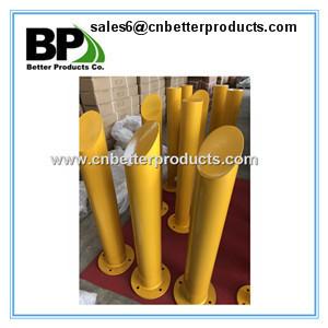 China powder coated steel top cutting safety bollards for sale