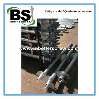 China Heavy Duty Galvanized Steel Round lead Helical Screw Piles for Foundation Systems for sale